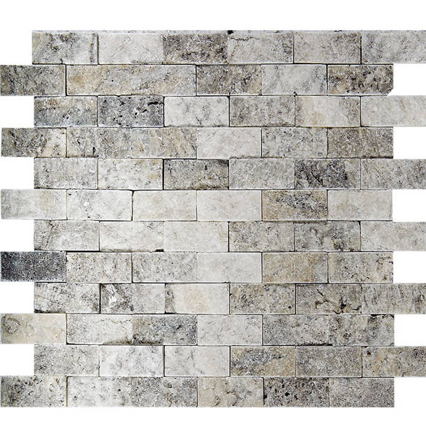Parvatile Silver 2" x 4" Travertine Brick Joint Mosaic Wall & Floor Tile & Reviews | Wayfair